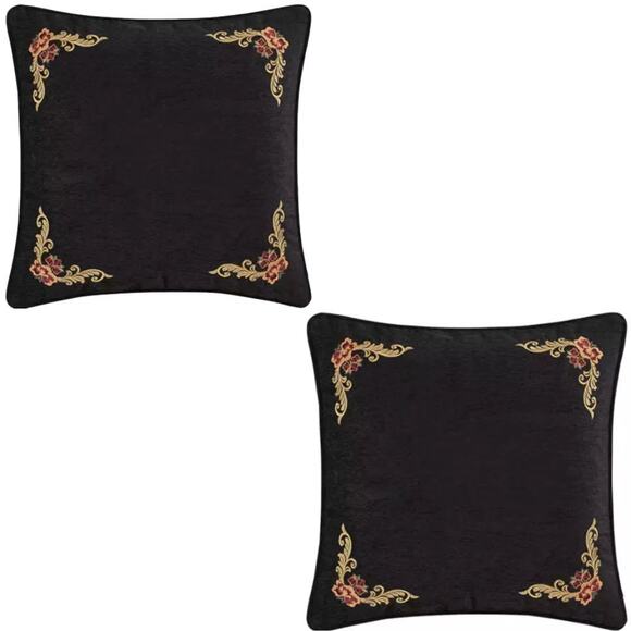 J. Queen | Bedding | J Queen Toscano Euro Pillow Sham Lot Of Two Black ...